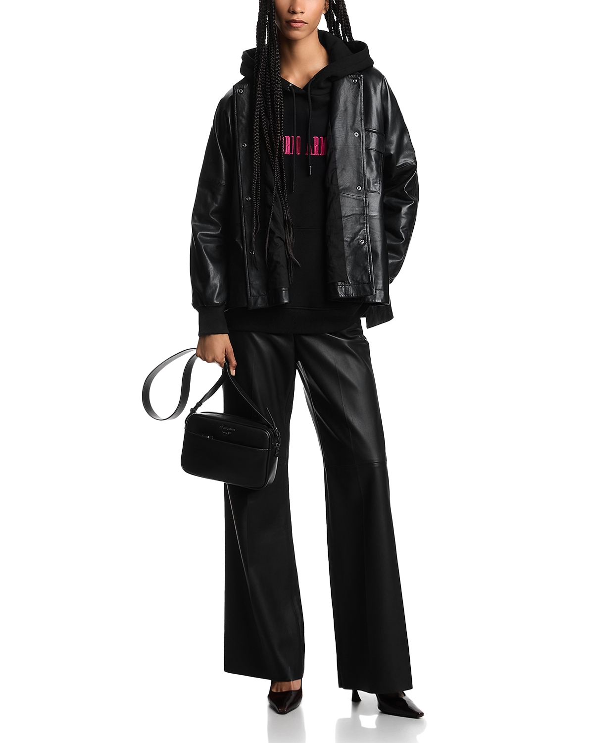 EMPORIO ARMANI Leather Bomber Jacket